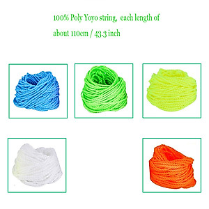 MAGICYOYO 100% Polyester Professional Yoyo Strings for Responsive and Non Responsive Yoyos - Pack of 25,Blue, Green, White,Yellow, Orange