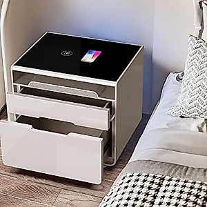 HIGOH Bedside Table Smart Home Side Bed Bedside Table Furniture Bedside Table Bedside Table with Drawers
