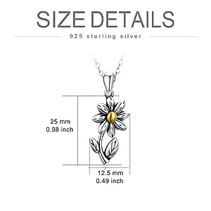 Cremation Jewelry 925 Sterling Silver Daisy Flower Urn Necklace for Ashes Keepsake Memorial Jewelry for Women Daisy Pendant Necklace