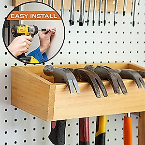 Iron Forge Tools Screwdriver Organizer, Hammer Holder and Pliers Rack - Wall Mount Workshop Hand Tool Organizers and Storage