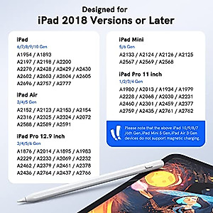 iPad Pencil 2nd Generation with Magnetic Wireless Charging, Stylus Pen for iPad with Palm Rejection, Compatible with iPad Mini 6, iPad Air 5/4, iPad Pro 11" 3/2/1, iPad Pro 12.9" 6/5/4/3