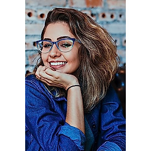 HIGHLIKE 5-Pack Cat Eye Reading Glasses for Women, Spring Hinge Readers Glasses Elegant Style Clear Vision, 5 Mix 1.5 x