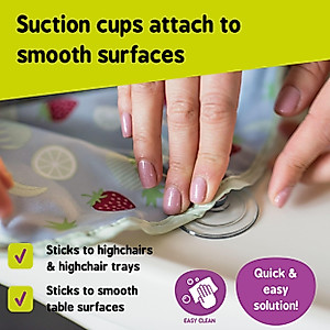 Tidy Tot - Cover & Catch Baby Bib - Mess Proof Long Sleeve Feeding Smock with Food Catcher Pocket - Attaches to Highchair - Waterproof Bib – Machine Washable. Fits 6-24 months - Fruit