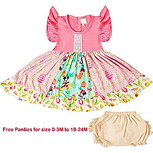 Baby Girls Spring Easter Minnie Mouse Panel Twirl Dress Pink Mint 18-24M/XS