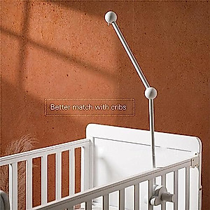 Hanging Wooden Baby Crib Mobile Arm, Baby Mobile Holder Arm, Mobile Arm for Crib, Strong Slip Attachment Wooden Nursery Accessories Bed Decor Bell (Black)