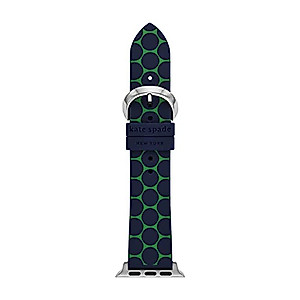 Kate Spade New York women's blue silicone band for apple watch®, 38/40/41mm and 42/44/45/49mm (Model: KSS0162E)