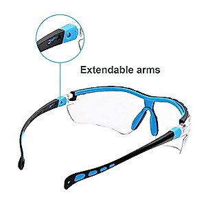 ROAR Clear Premium Safety Glasses Anti-Fog Lens UV Protection, Adjustable Earpiece,2-pack