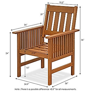 Furinno FG17318 Tioman Outdoor Hardwood Patio Furniture Armchair with Cushion Armchair with Cushion, 1 Arm Chair, Natural
