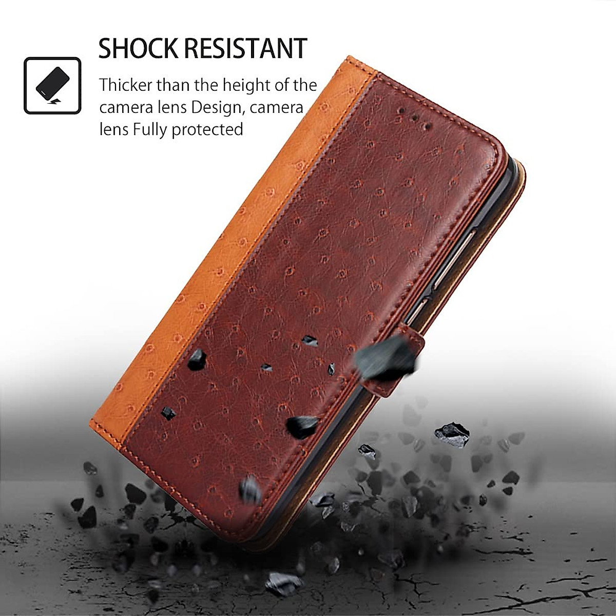 Fansipro Phone Cover Wallet Folio Case for LG V20, Premium PU Leather Slim Fit Cover for LG V20, 3 Card Slots, Well Fit, Brown