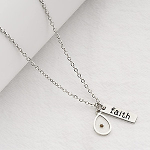 Yixinjew Faith Mustard Seed Pendant Necklace Stainless Steel Inspiration Jewelry for Women