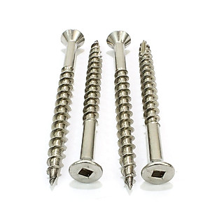 US STAINLESS 100 Pieces Stainless 316 A4#8-8 x 2/1-1/4" Decking Screw Bugle Head Type 17 Square Drive Marine Grade