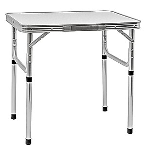 Aluminum Portable Folding Camp Table With Carry Handle - By Trademark Innovations, White