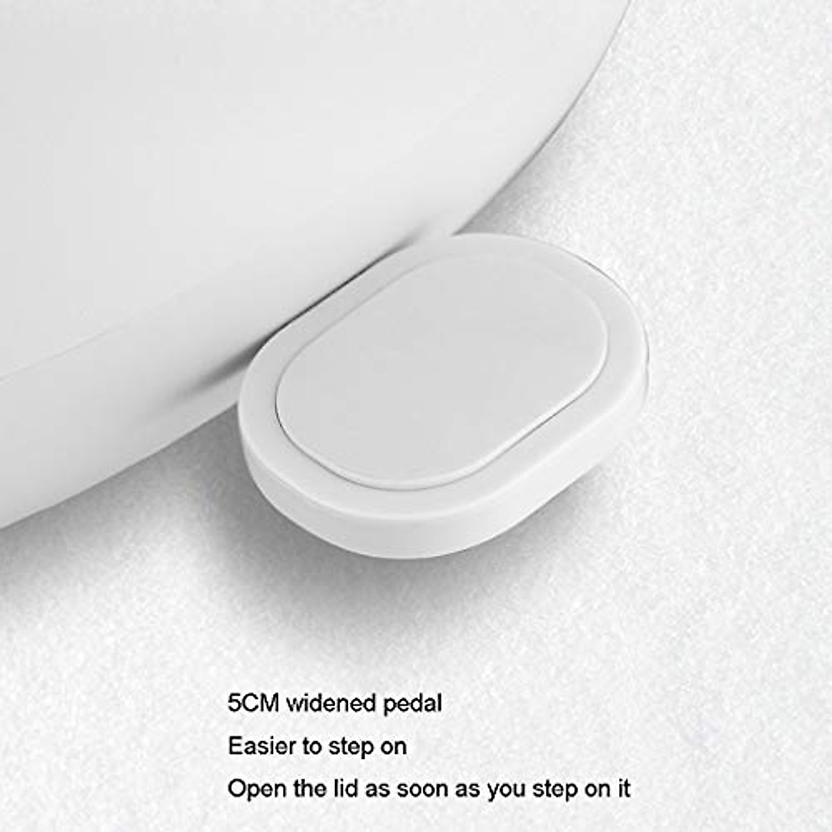 DTSE9 Garbage can for Bedroom Plastic Foot-Operated Trash Can Wastebasket,Silent Closing Lid，Garbage Container Bin for Bathroom,Bedroom，Removable Liner Bucket Indoor Trash Can (Color : White)