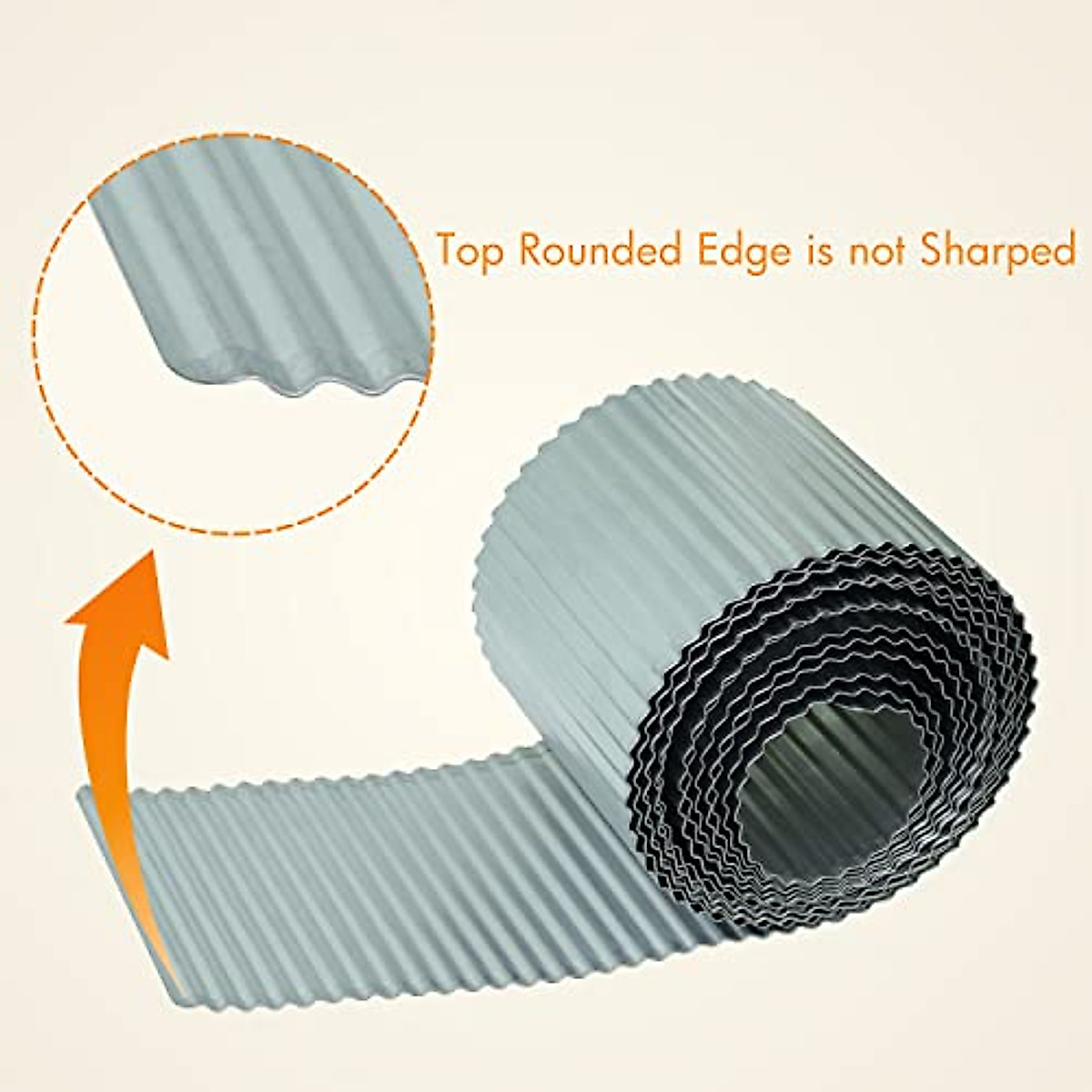 Gardzen Landscape Edging Border, 6 inch × 20 feet Garden Lawn Edging for Vegetable Raised Bed and Flower Bed