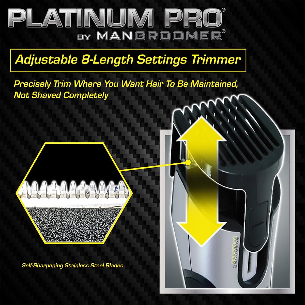 MANGROOMER - PLATINUM PRO New Body Groomer, Ball Groomer and Body Trimmer with Lithium Max Battery, Bonus Extra Foil and Storage Case!