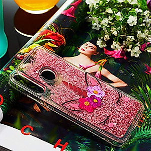 ISADENSER Huawei P40 Lite e Case Huawei Y7P 2020 Case Clear TPU Glitter Stylish With 3D Love Quicksand Shiny Flowing Liquid Litetective Cover Compatible with Huawei P40 Lite e / 7P Sleeping Unicorn XY