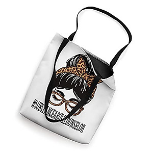 Substance Abuse Counselor Leopard Messy Bun Back To School Tote Bag