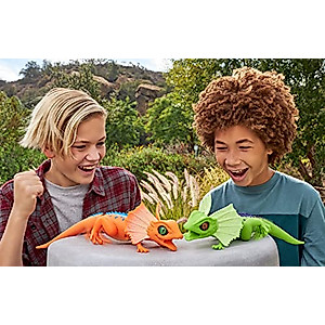 Robo Alive Lurking Lizard Series 3 Orange by ZURU Battery-Powered Robotic Light Up Interactive Electronic Reptile Toy That Moves (Orange)