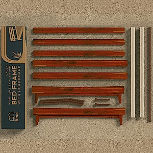 Bme Caden 15 Inch Deluxe Bed Frame with Adjustable Headboard - Mid Century, Retro Style with Acacia Wood - No Box Spring Needed - 12 Strong Wood Slat Support - Easy Assembly - Dark Chocolate, King