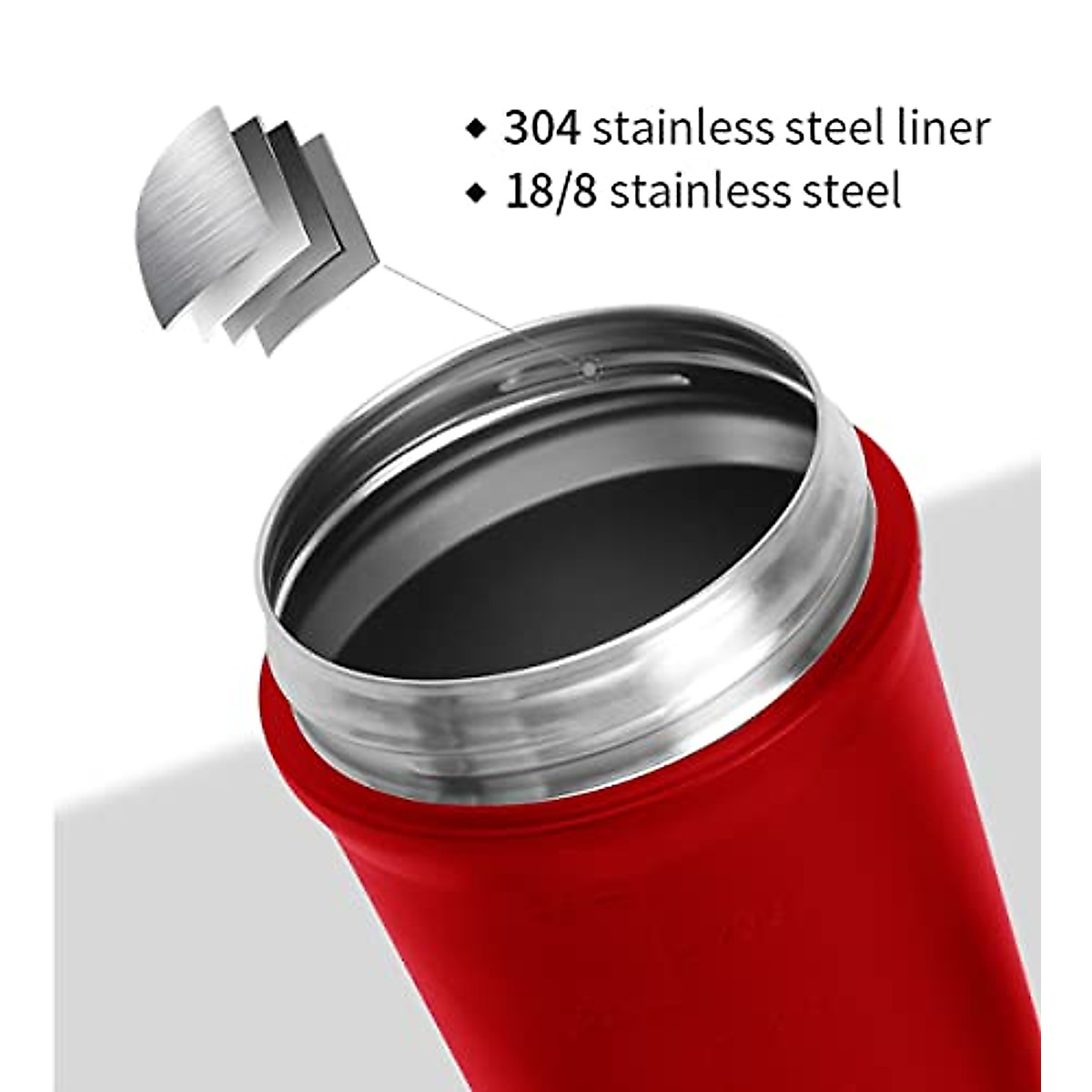ComfyoneCHP Detachable Bottom Stainless Steel Water Bottle Protein Mixing Shaker Tumbler Removal Ball Easy Clean Leak-Proof Blender Cup 28oz (800ml) for Gym (Red)