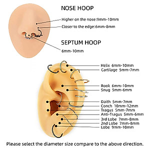 Yrogcu 20G Gold 12mm Hinged Nose Ring Hoop Double Row Diamonds Septum Piercing Jewelry Cartilage Earrings Stainless Steel Helix Earring Hoop Daith Lip Eyebow Belly Ring with Shiny Clear CZ