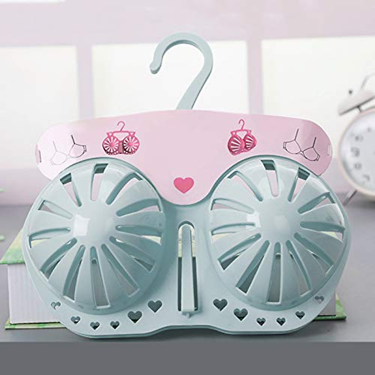 Clothes Hanger, 2Pcs Household Anti-Deformation Bra Drying Rack Seamless Non-Slip Vest Hanger - Blue