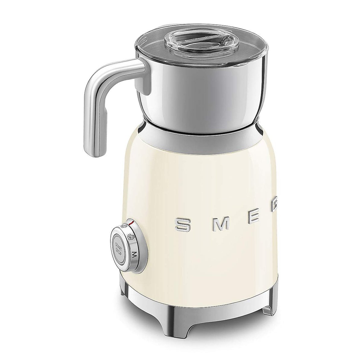 SMEG Retro 50's Style Milk Frother with 2 Disks 6 Preset Programs Hot or Cold Frothing and Induction Heating (Cream)
