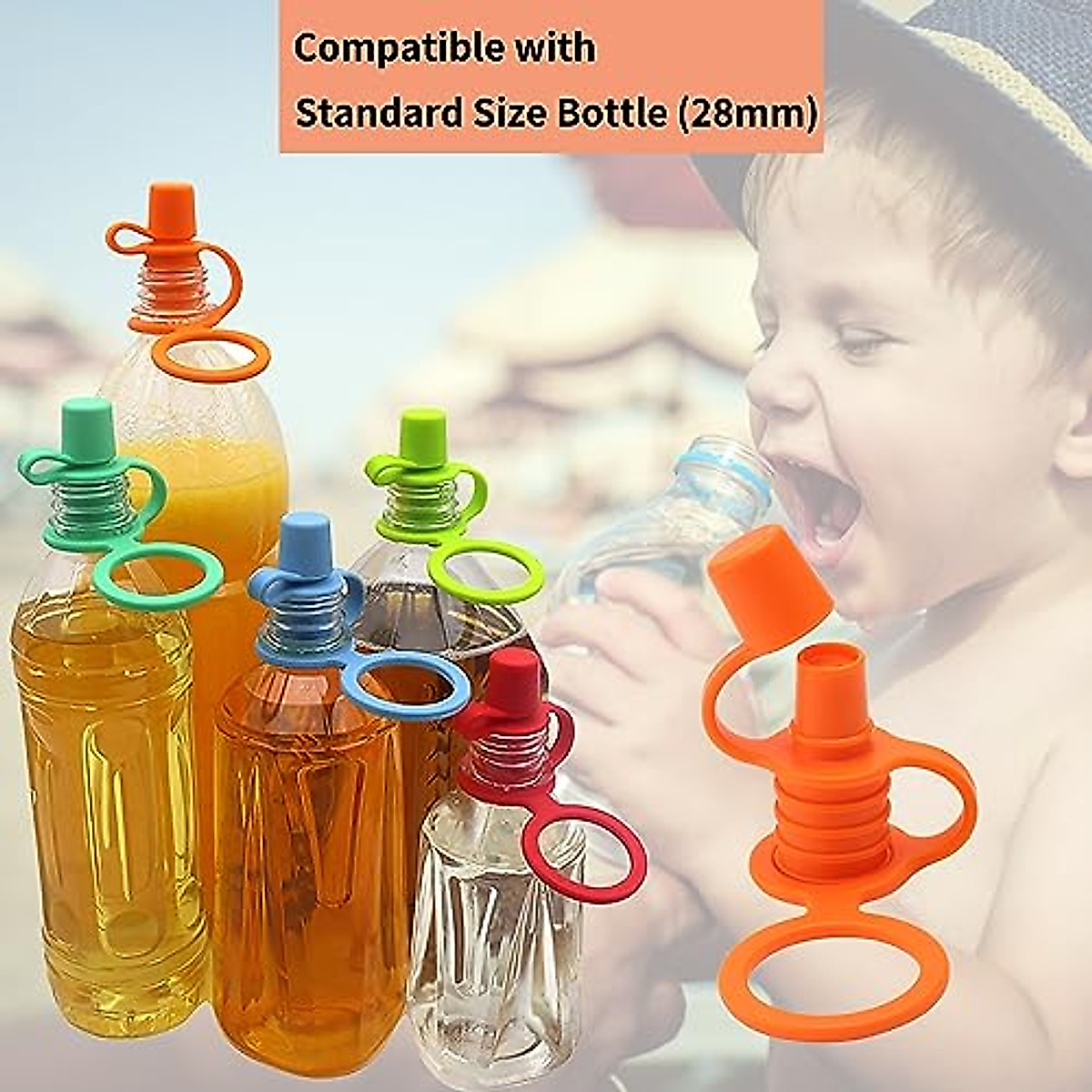 Silicone Bottle Top Spout, No Spill Water Bottle Top Spout Adapter for Toddlers and Kids, BPA Free