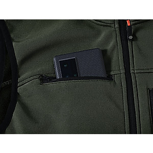 MoFiz Mens Vest Outerwear Zip Up Fleece Lined Light Windbreaker Sleeveless Jacket Hiking Golf Vest For Men Army Green X-Large