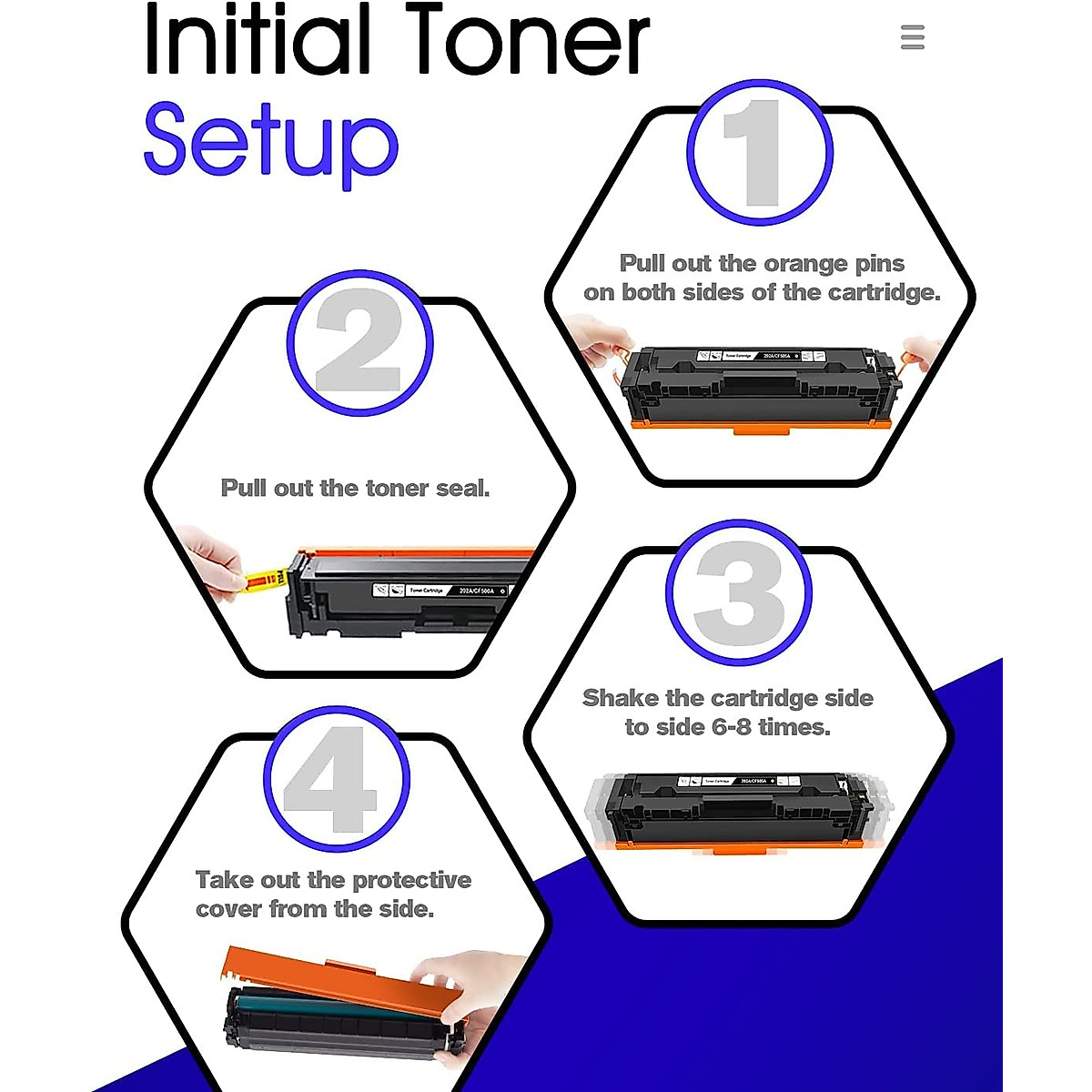 GPC Image Compatible Toner Cartridge Replacement for HP 202A CF500A 202X to use with HP Color Pro MFP M281fdw M281cdw M254dw M281fdn M254 M281 Toner Printer (Black Cyan Yellow Magenta, 4-Pack)