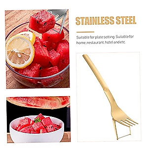 TENDYCOCO 5pcs Watermelon Fork Multipurpose Vegetable Slicer Watermelon Multitools Tasting Forks Multipurpose Slicer Watermelon Cutter Mutitool Peeler Stainless Steel Cut into Pieces