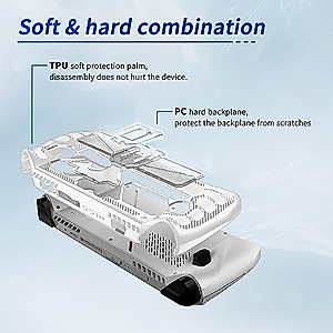 Protective Case for ASUS Rog Ally 7" 2023 with Kickstand -TPU,Flexible,Shockproof, Non-Slip, Anti Collision-2 *Screen Protectors (White)