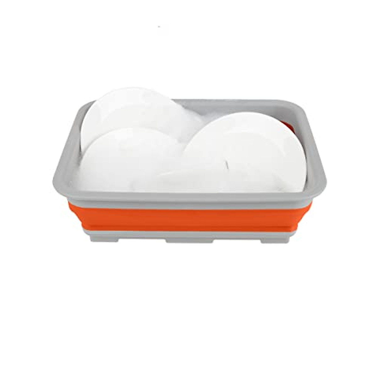 Collapsible Ice Bucket - 10-Liter Portable Outdoor Multi-Use Basin, Dish Tub, and Storage Basket for Camping and Tailgating by Wakeman (Orange)