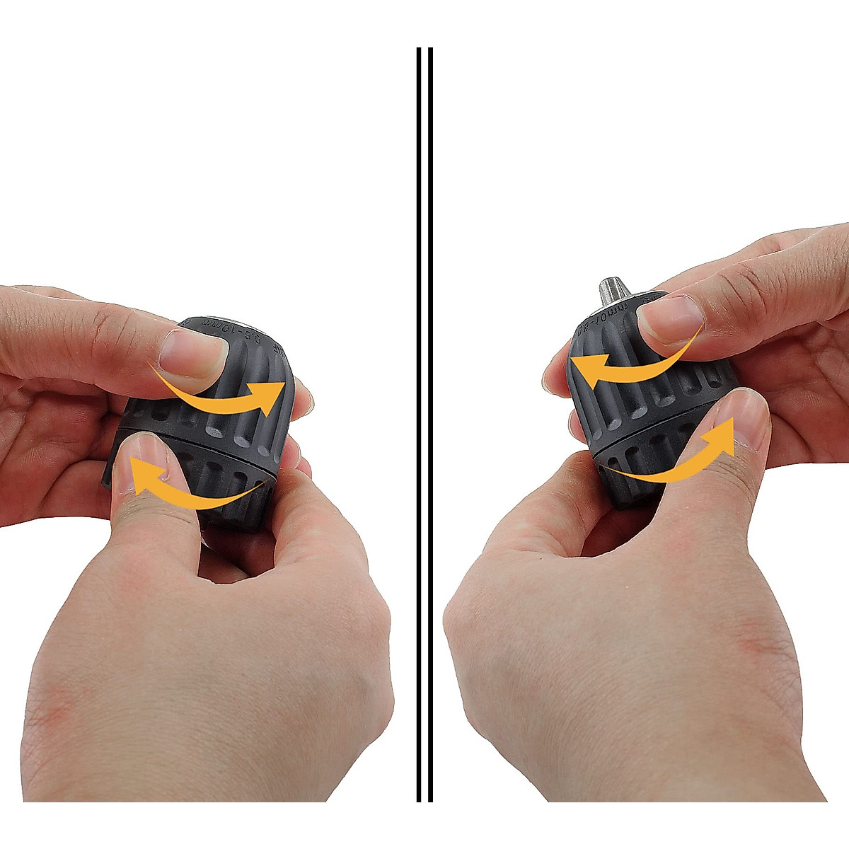 Biaungdo 3/8" Keyless Drill Chuck Adapter 0.8-10mm, 1/4-Inch Hex Shank Drill Chuck Adapter, Capacity Drill Chuck Adapter Converter Quick Connect Impact Driver Conversion Tool 3/8-24UNF Moun