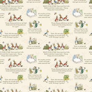 The Tale of Peter Rabbit Text Cream Fabric