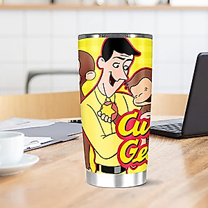Tumbler Stainless Steel Insulated 20 oz curious Iced george Hot Coffee Tea Wine Cold Cup Mug Suit for Home Office Travel