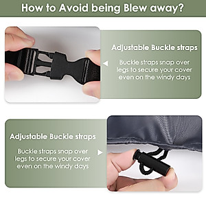 Guozixin Furniture Covers Chair Covers Waterproof Outdoor Furniture ，Waterproof Outdoor Lawn Patio Furniture Covers Fits up to39.25" W x 37.5" D x 38.5" H, 2 Pack, Grey.