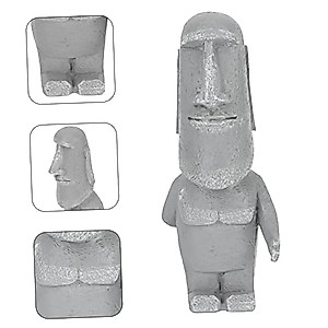 YARNOW Stone Statue Car Ornament Home Decorations Car Decoration Monolith Moai Figurine Easter Island Sculpture Moai Figurines Moai Ornaments Desktop Tiny Moai Statues Moai Grey Household