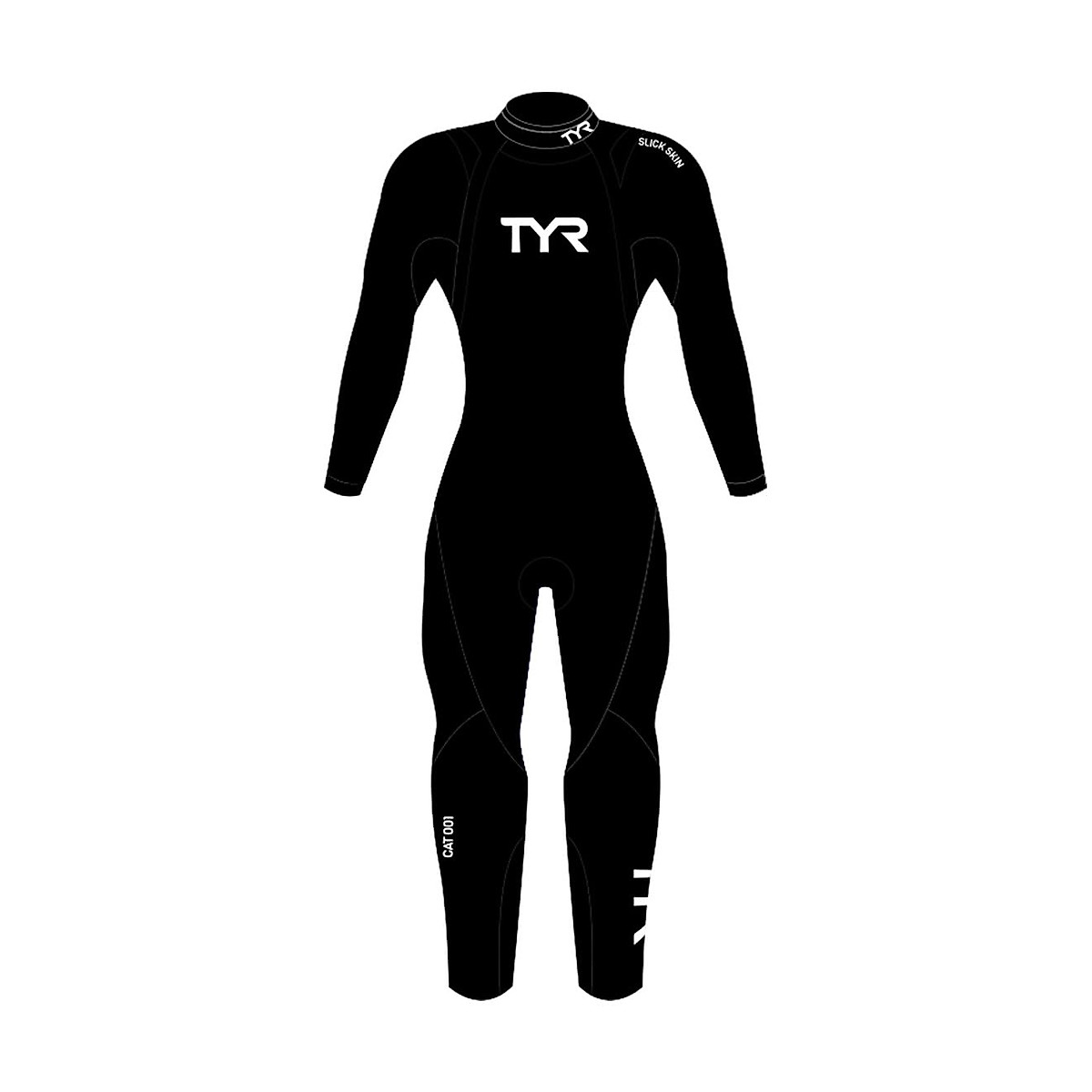 TYR Men's Long Sleeve Hurricane Wetsuit Cat 1, Black, Small
