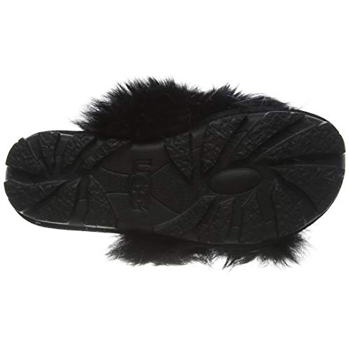 UGG Women's Fuzzalicious Slipper, Black, 5