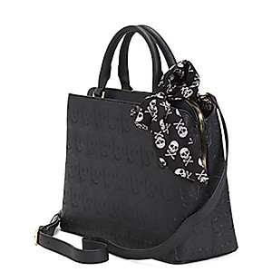 Halloween Embossed Saffiano Skull Motif Satchel For Women (Saffiano Skull)