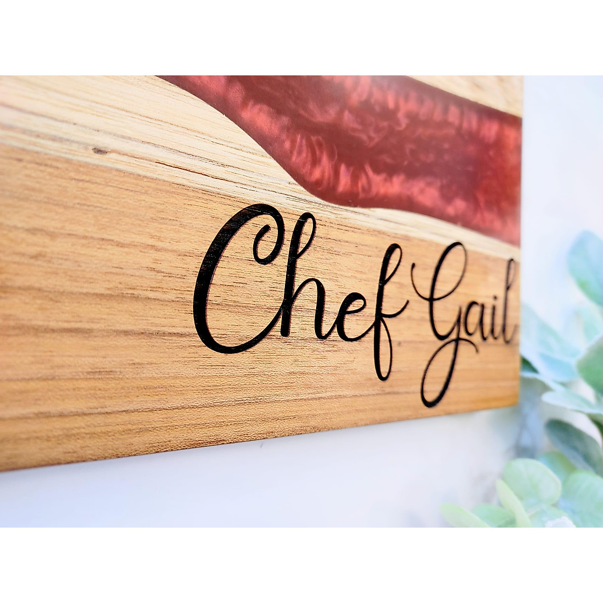 Personalized Wood Cutting Board with Resin, Custom Wedding Gifts, White Epoxy Serving Board, Anniversary Christmas Birthday Gift for Her