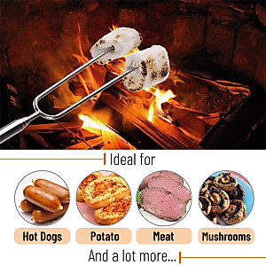 UNCO- Marshmallow Roasting Sticks, 10Pack, 45”, Extendable Stainless Steel Smores Sticks, Campfire Sticks, Marshmallow Sticks, Hot Dog Sticks for Campfire, Roasting Sticks for Fire Pit, Smores Skewers