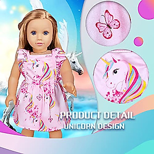 18 Inch Girl Doll Travel Suitcase Play Set Doll Clothes - Accessories Including Luggage Cute Backpack 2 Sets of Doll-Clothes- Shoes Camera Computer Phone Tablet Passport ARTST