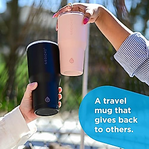 GROSCHE Yukon 30 oz Insulated Coffee Mug with Lid - Durable Travel Mug, Stainless Steel Tumblers, Vacuum Insulated Coffee Tumbler for Hot or Cold Beverages - PINK