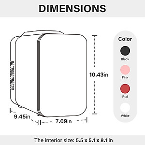 Simple Deluxe Portable Mini Fridge, 4L/6 Can Cooler and Warmer Compact Refrigerator for Skincare, Cosmetics, Beverage, Food, 110V AC/12V DC, for Bedroom, Office, Car, Dorm, Freon-Free, Pink