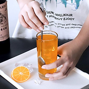 HAZOULEN 10-1/2 Inch Long Handle Stirring Mixing Spoon for Cocktail Ice Coffee Tea Drinks, Stainless Steel, Set of 8