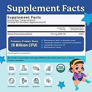 Lovebug Award Winning USDA Organic Probiotic for Infants & Babies | Helps with Colic, Reflux, Diarrhea, Constipation & Gas | Multi-Strain 5 Billion CFU | Liquid Drops | Ages 0-24 Months