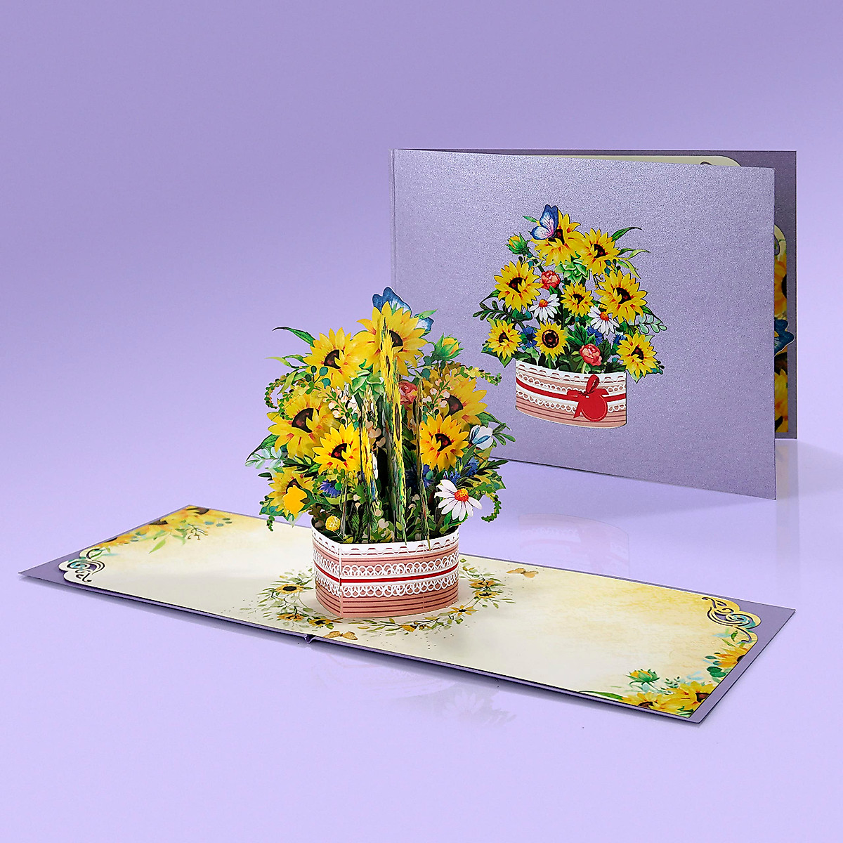 CUTPOPUP Mother's Day Card Pop Up, Birthday 3D Greeting Card (Sunflowers Vase)