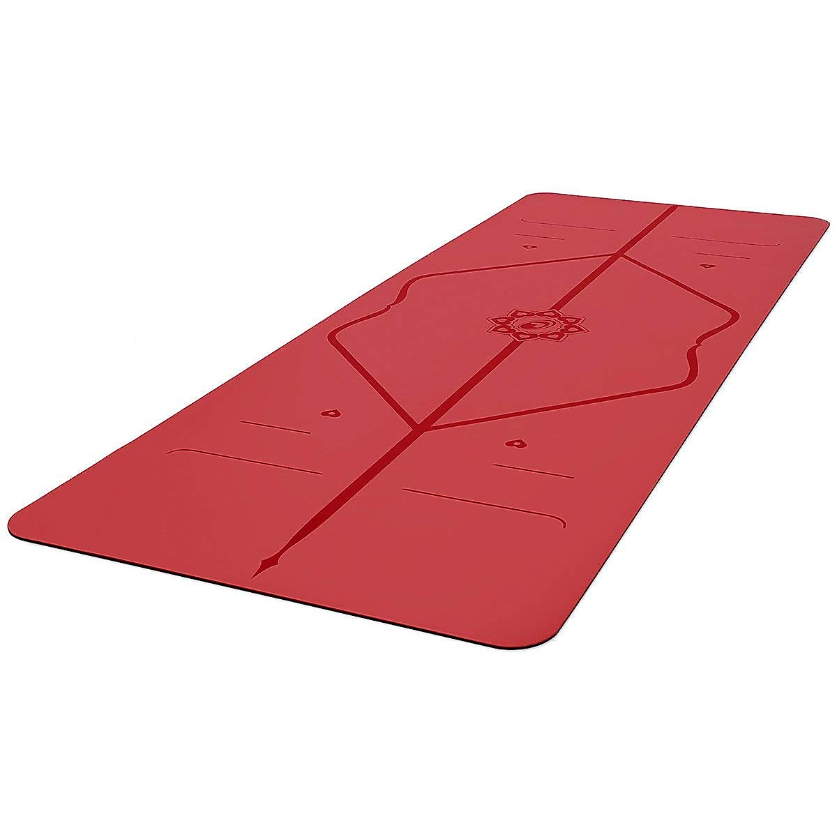 Liforme Special Yoga Mat - Patented Alignment System, Warrior-like Grip, Non-slip, Eco-friendly, sweat-resistant, Long, Wide and Thick, 4.2mm thick mat for comfort (Red)